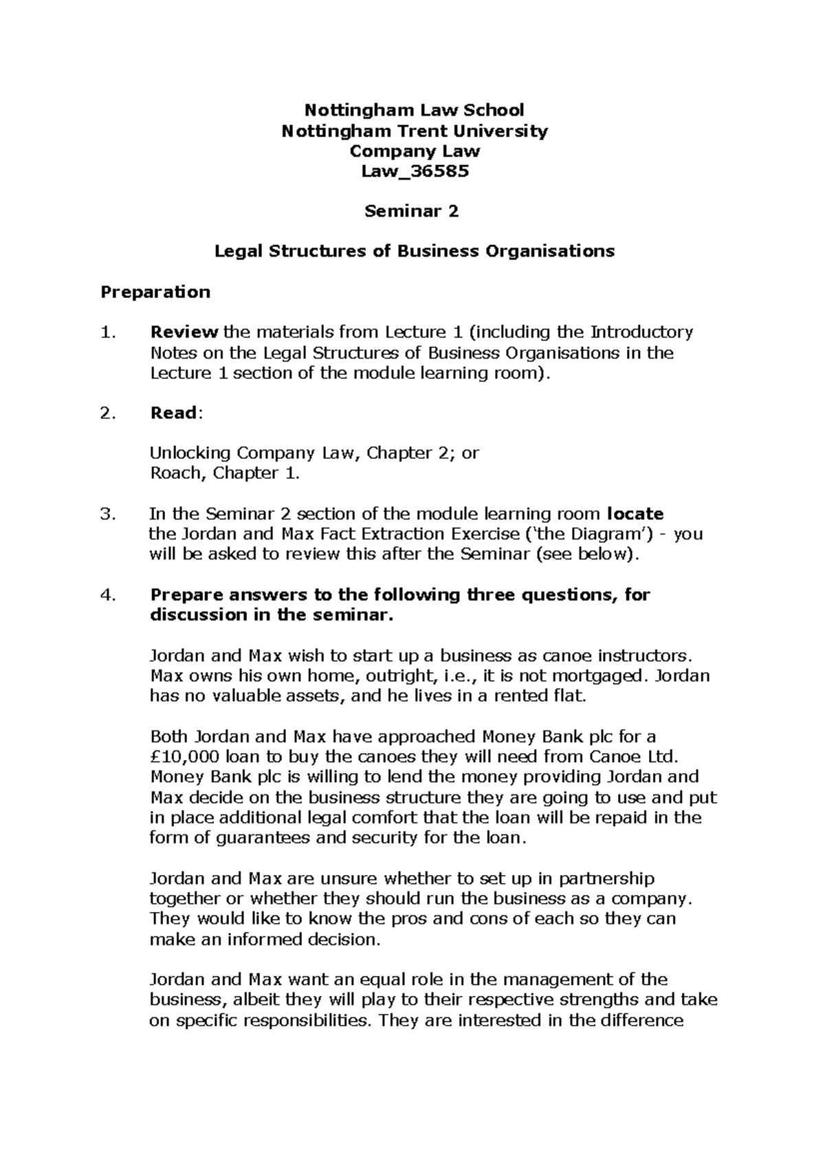 Seminar 2 Worksheet - Legal Structures of Business Organisations ...