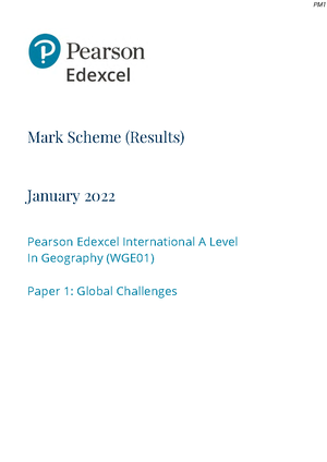 June 2019 (IAL) MS - Unit 1 Edexcel Geography A-level - Mark Scheme ...