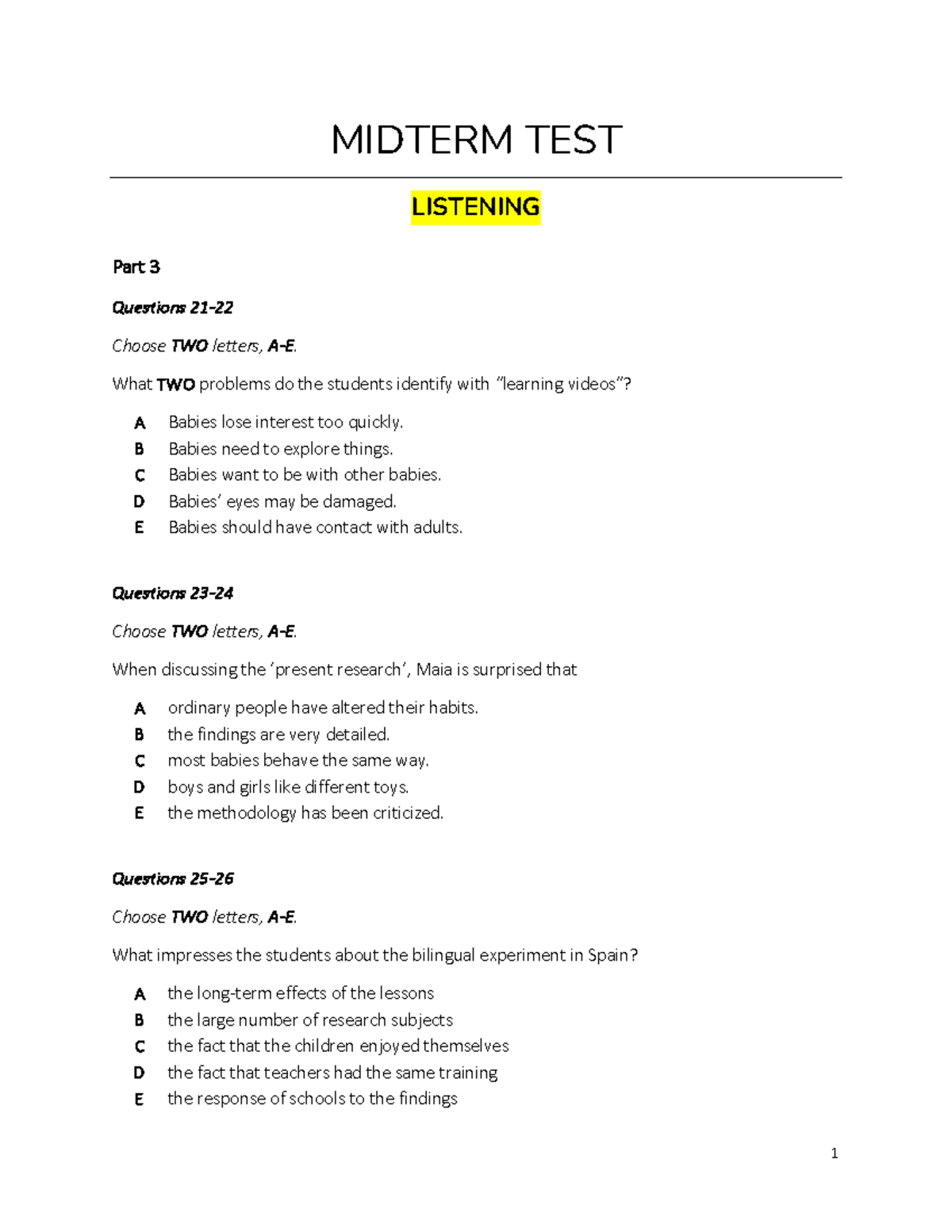 The-Language-Space Midterm-test - MIDTERM TEST LISTENING Part 3 ...