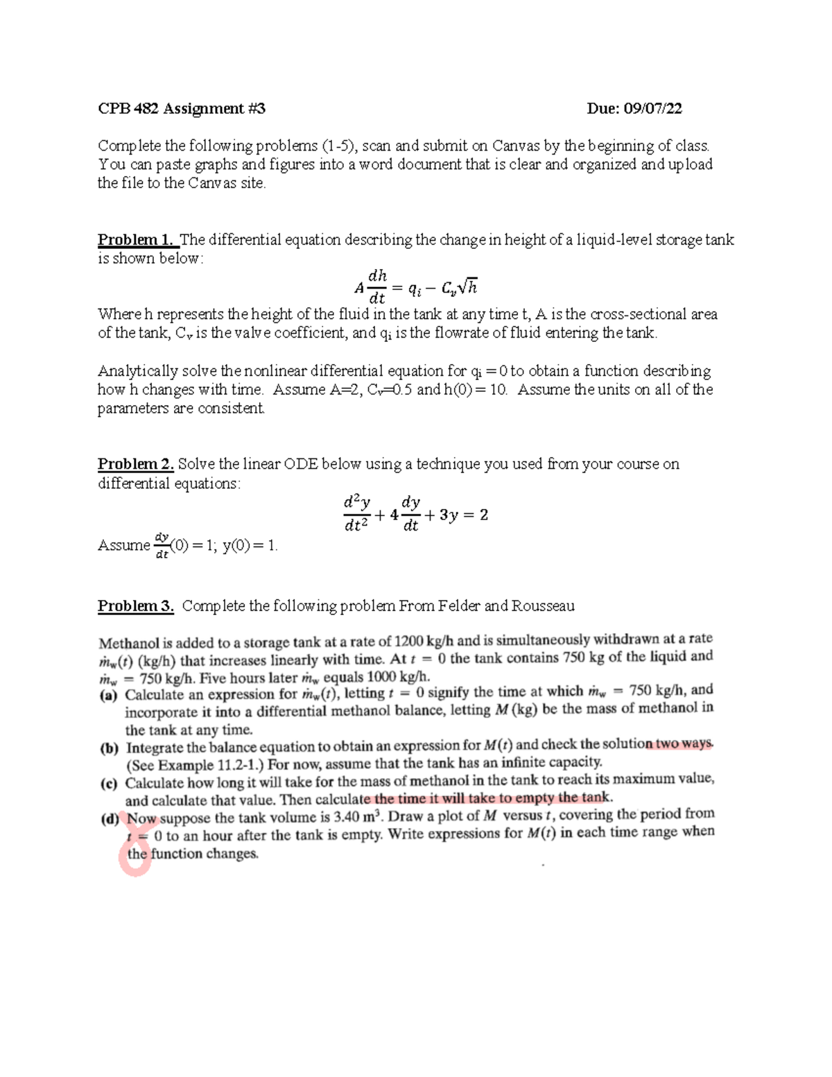 482 HW 3 - adsf - ####### CPB 482 Assignment #3 Due: 09/07 ...