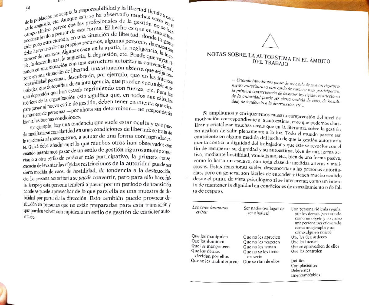 El management segun Maslow - sarle angustia, etc. Aunque estose ha ...