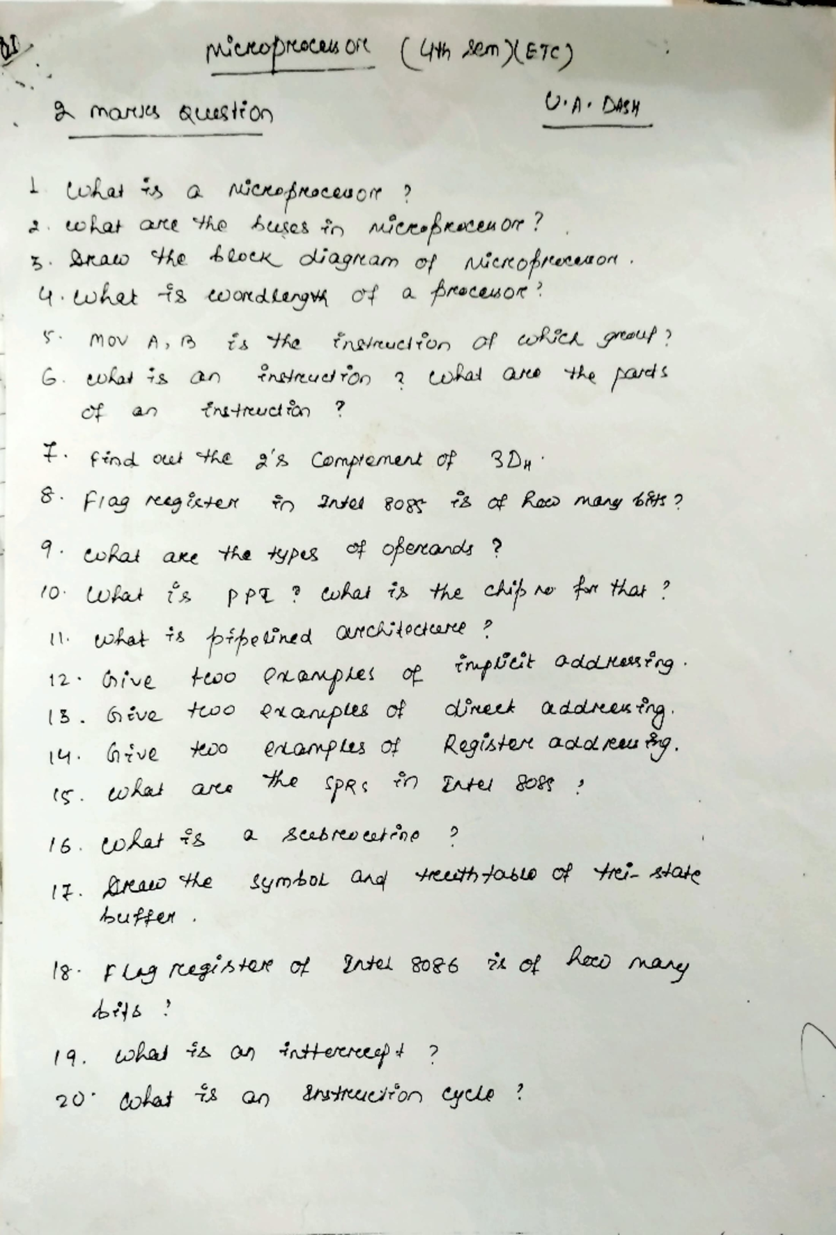 MPMC question bank - maes Qestion B Braw the lock diagnam of ...