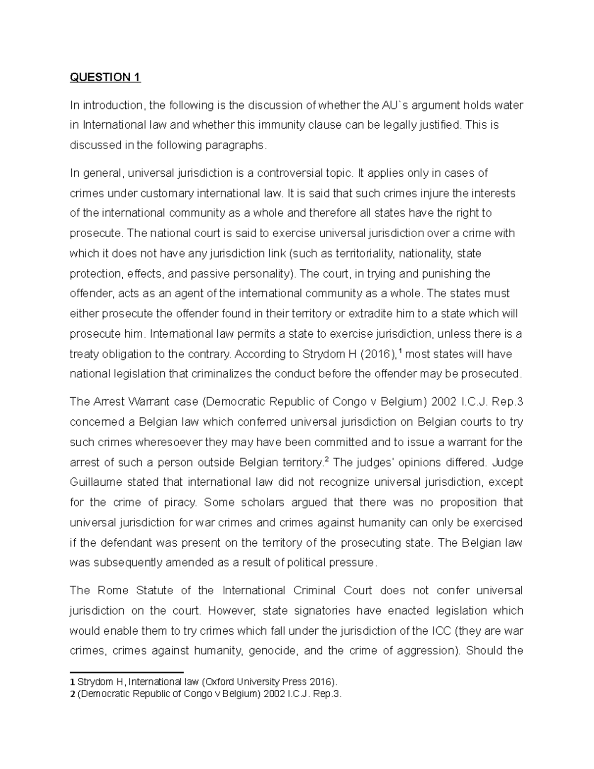 International law - LCP4801 assignment 1 for 2021 - QUESTION 1 In ...