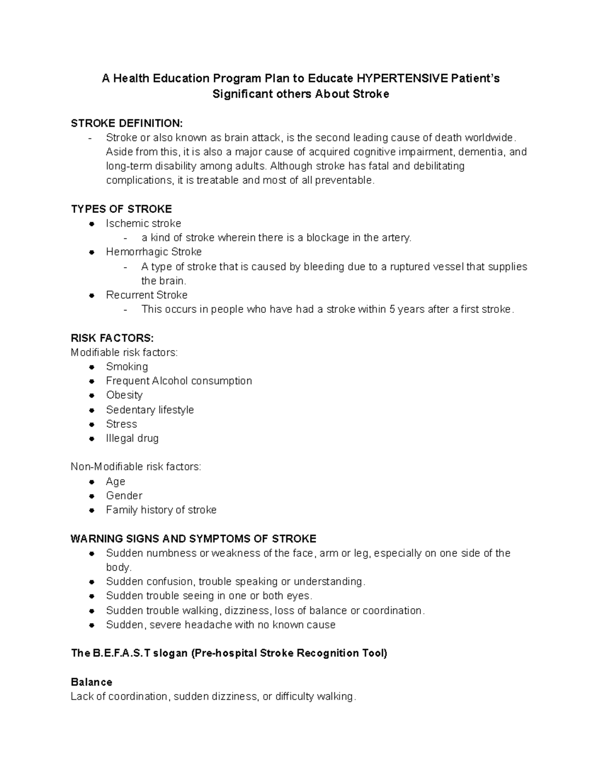 Brochure Tagalog Translation - A Health Education Program Plan to ...