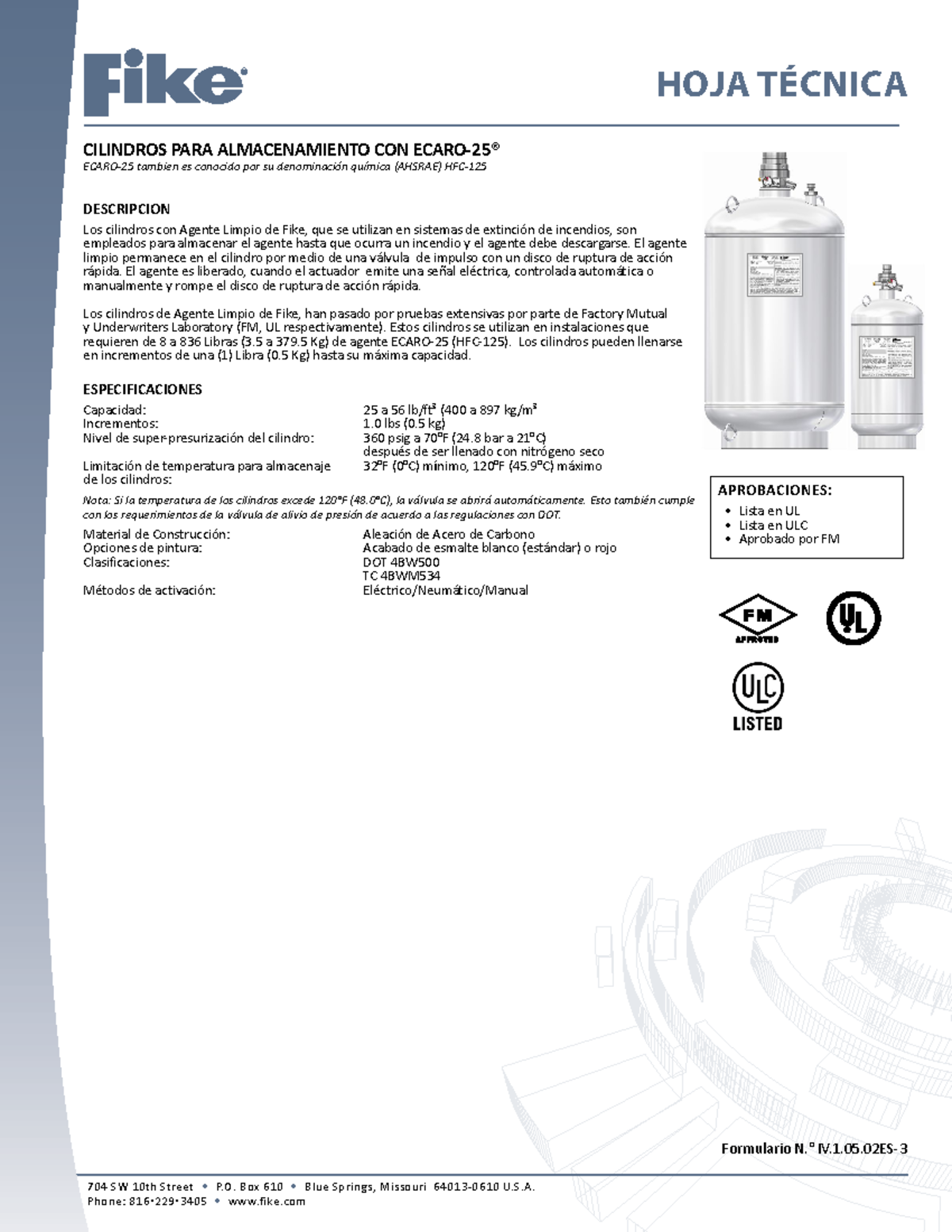 IV10502 ES Ecaro Agent Storage Containers - HOJA TÉCNICA APROBACIONES ...