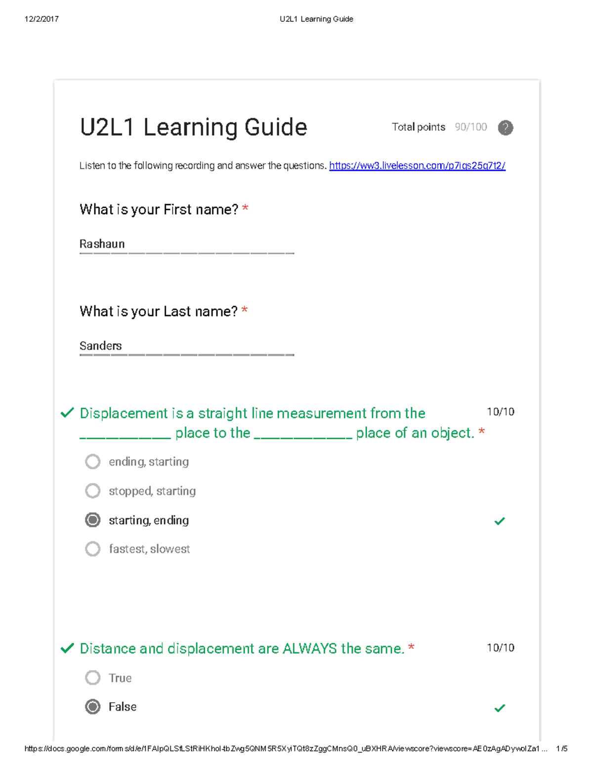 U2L1 Learning Guide - Chisholm - U2L1 Learning Guide Total points 90 ...