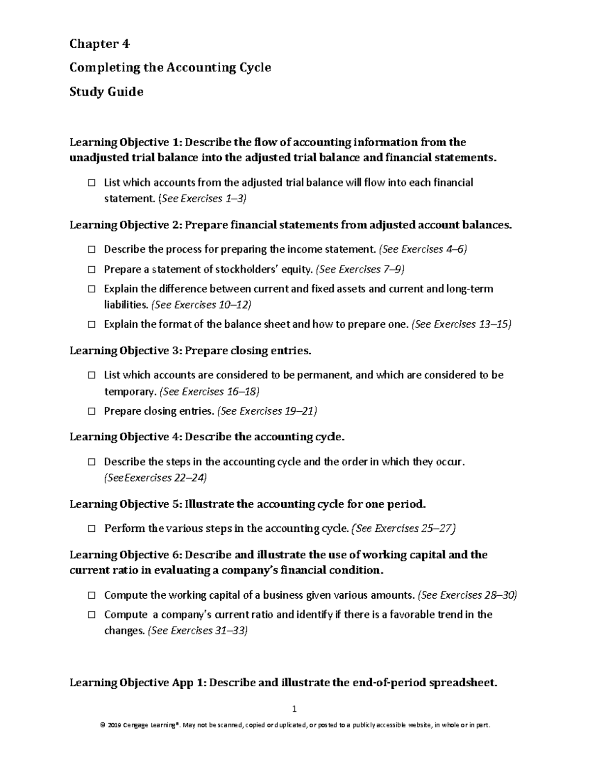 Study Guide Ch 04 - Completing the Accounting Cycle Study Guide 1 Learning Objective 1: Describe ...