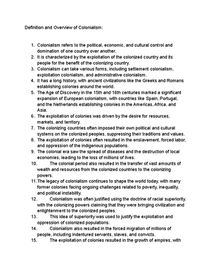 The Economic Impact of Colonialism - Colonialism resulted in the ...