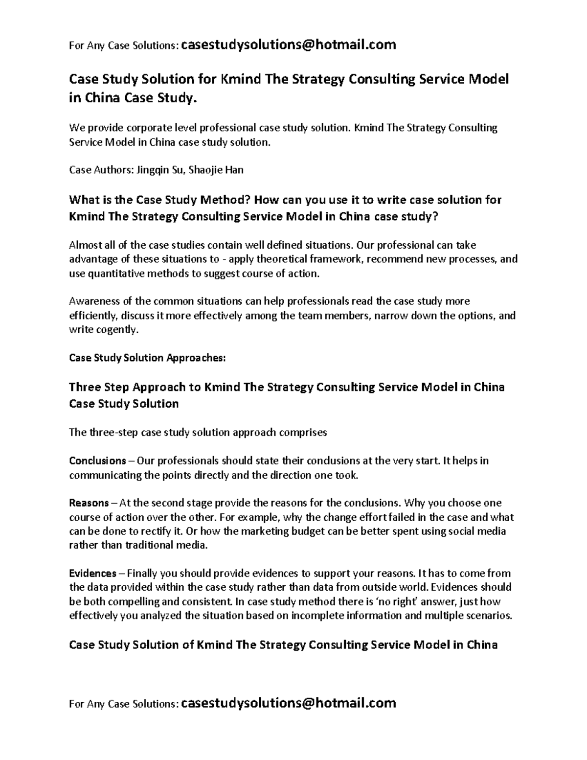Kmind The Strategy Consulting Service Model in China Case Study ...