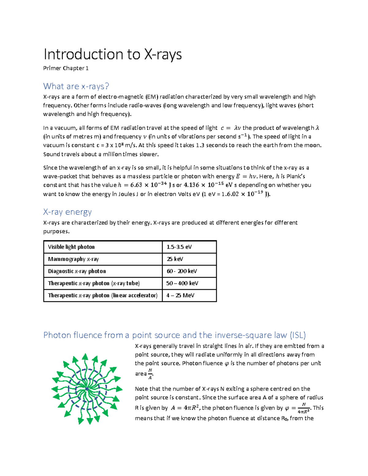 M1-Intro X-rays copy,, - Introduction to X-rays Primer Chapter 1 What ...
