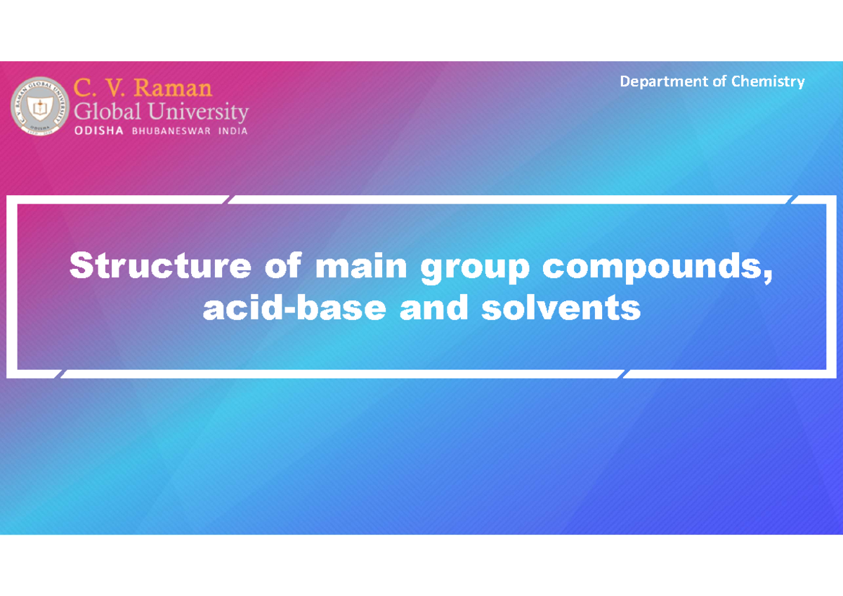 Vsepr Theory - Lecture Notes - Structure of main group compounds, acid ...