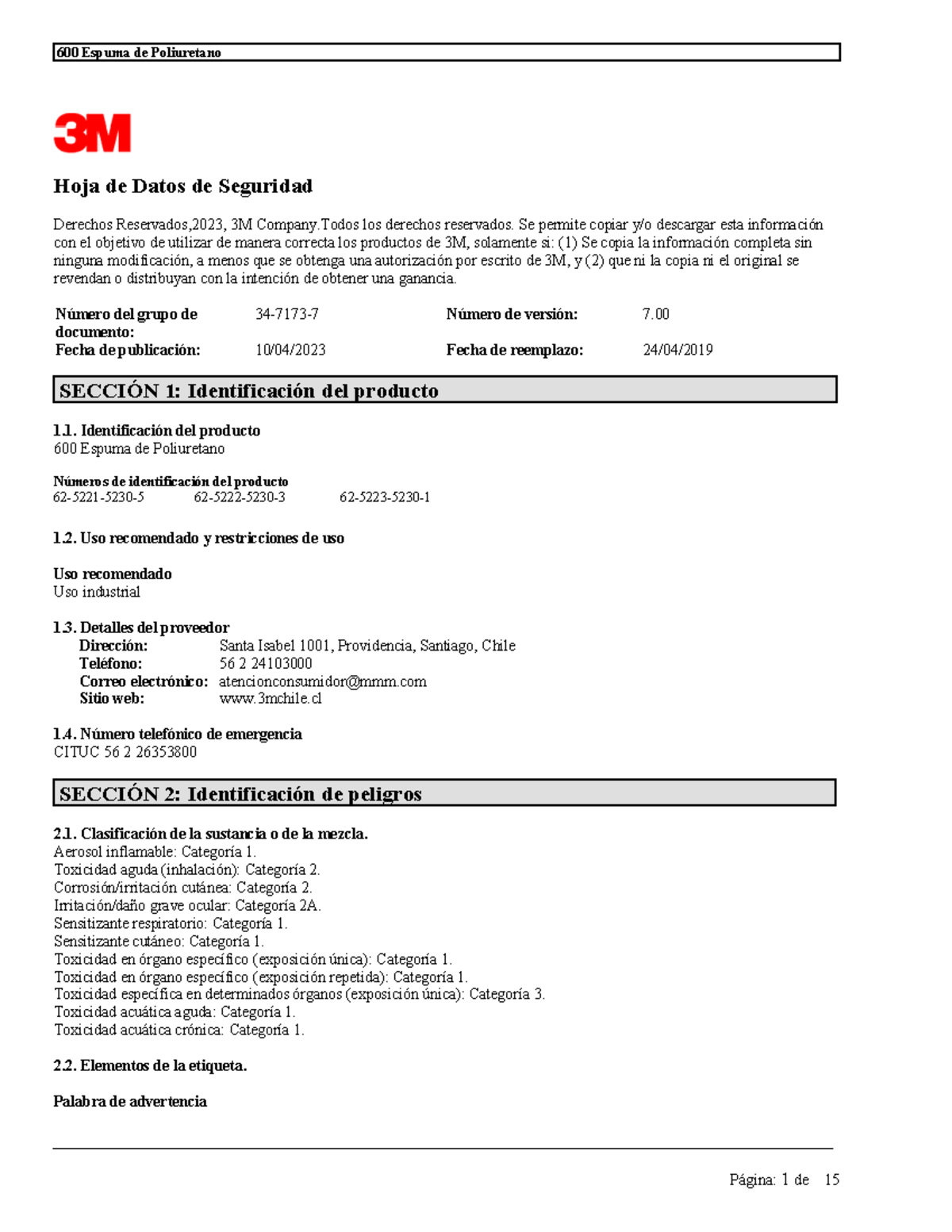 3M Espuma expansiva 600 - - Studocu