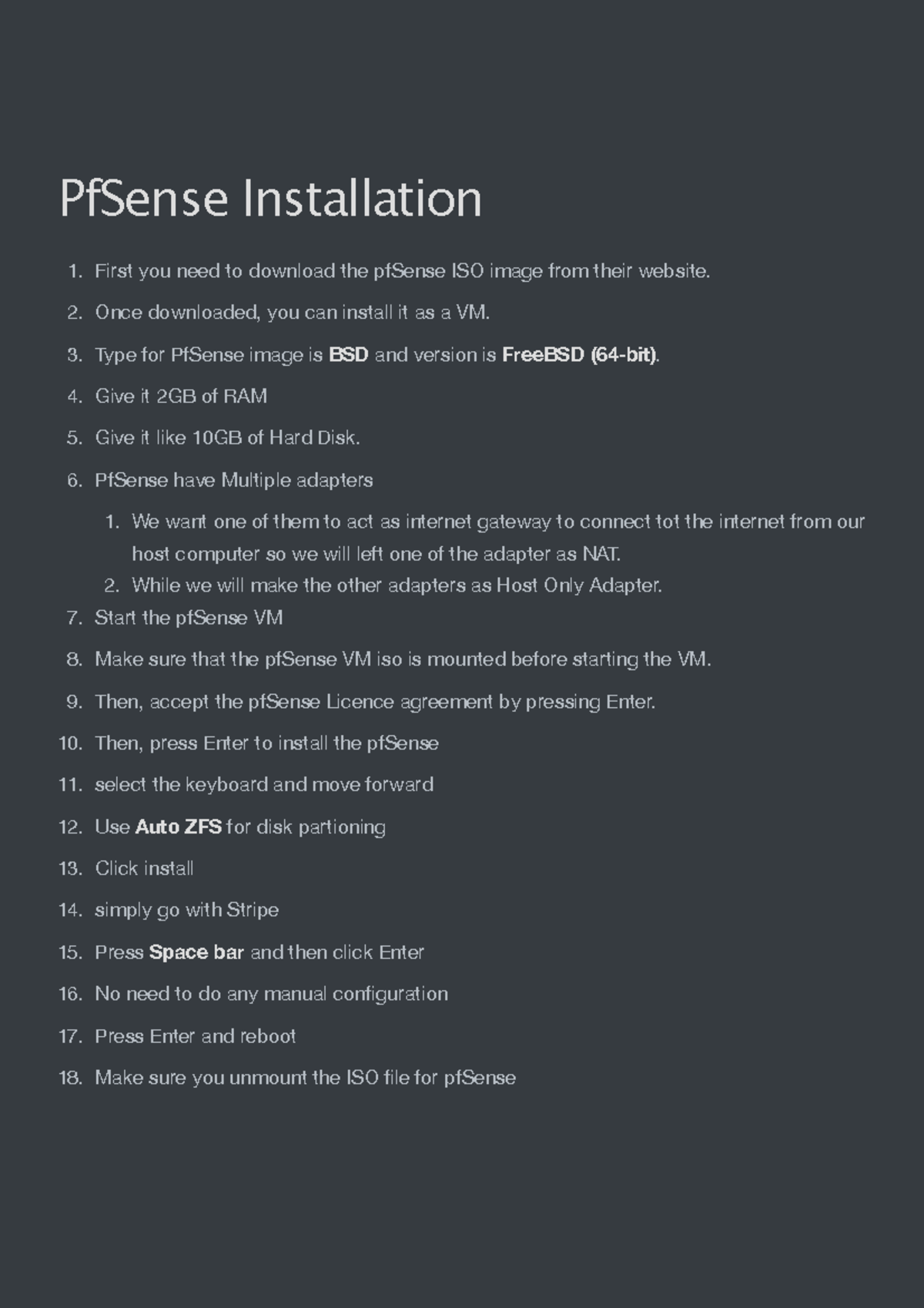 Pf Sense Installation - PfSense Installation First you need to download ...