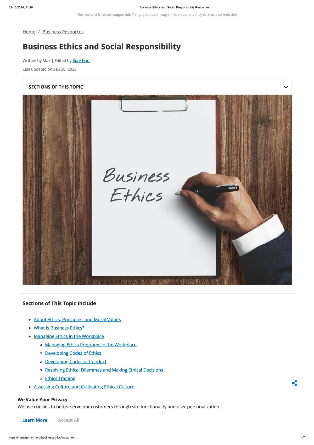 Business Ethics and Social Responsibility Resources - Home / Business ...