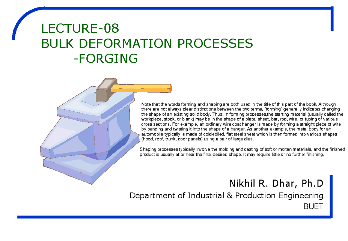 Forging - Production Process - Studocu