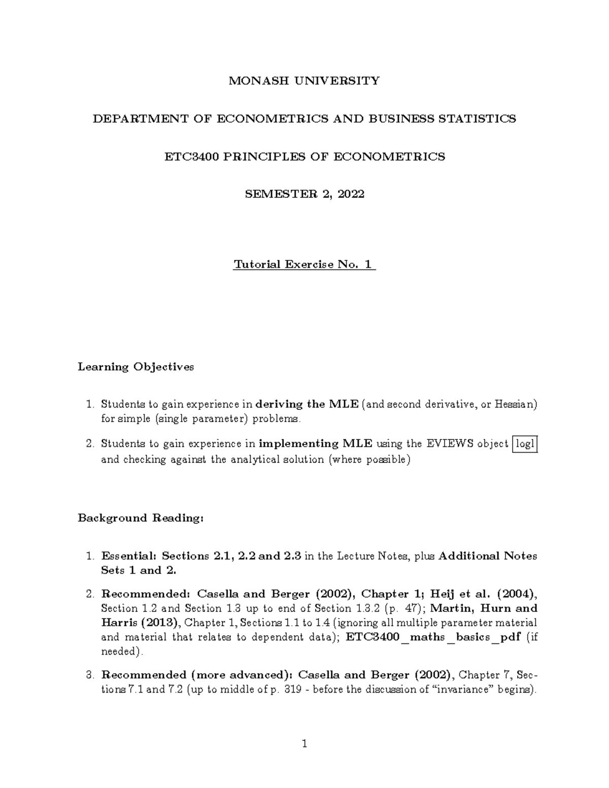 Etc3400 tute ex 1 2022 - MONASH UNIVERSITY DEPARTMENT OF ECONOMETRICS ...