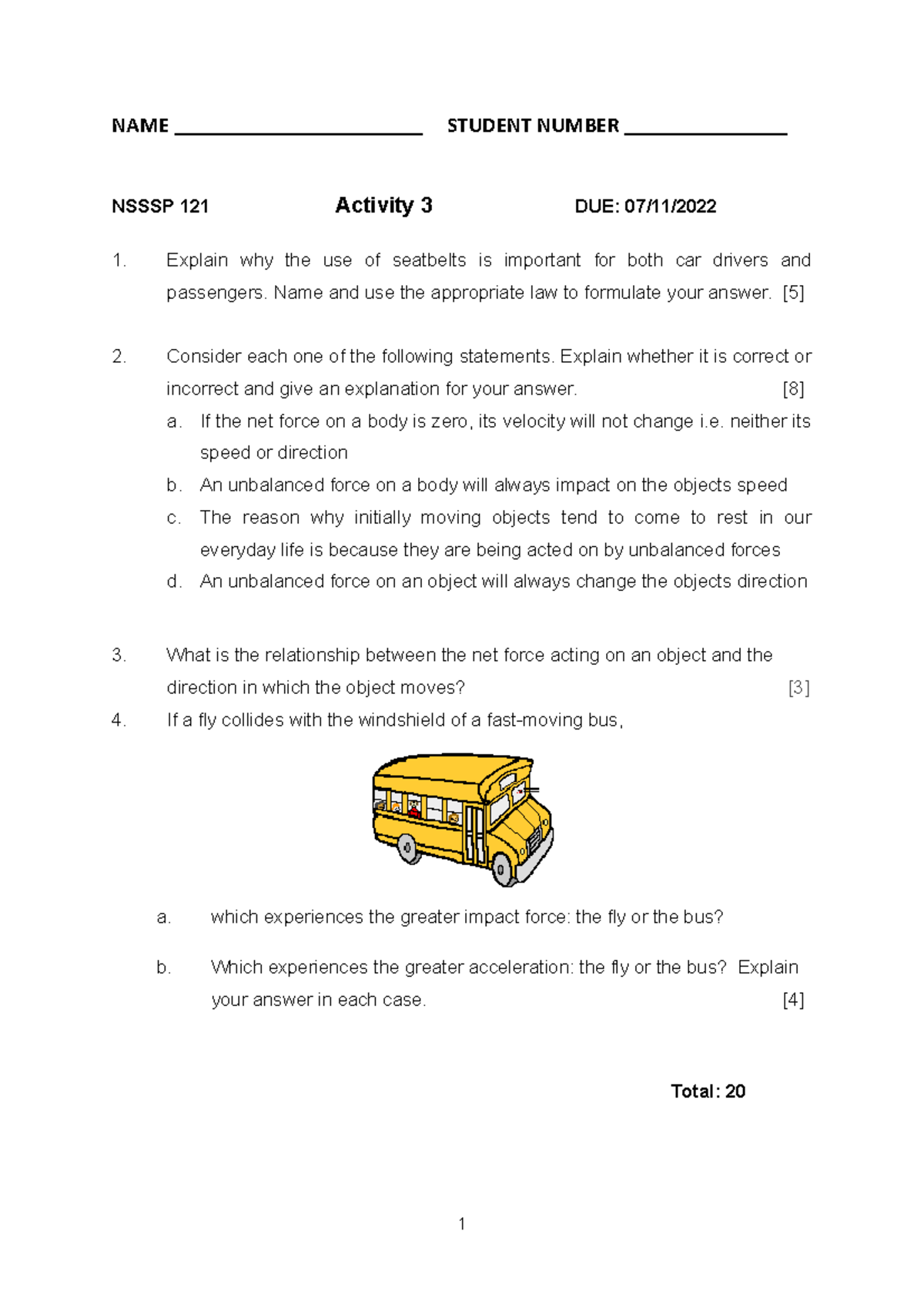 2022 NSSP 121 Activity 3 SU 3 8 - NAME _______________________ STUDENT ...