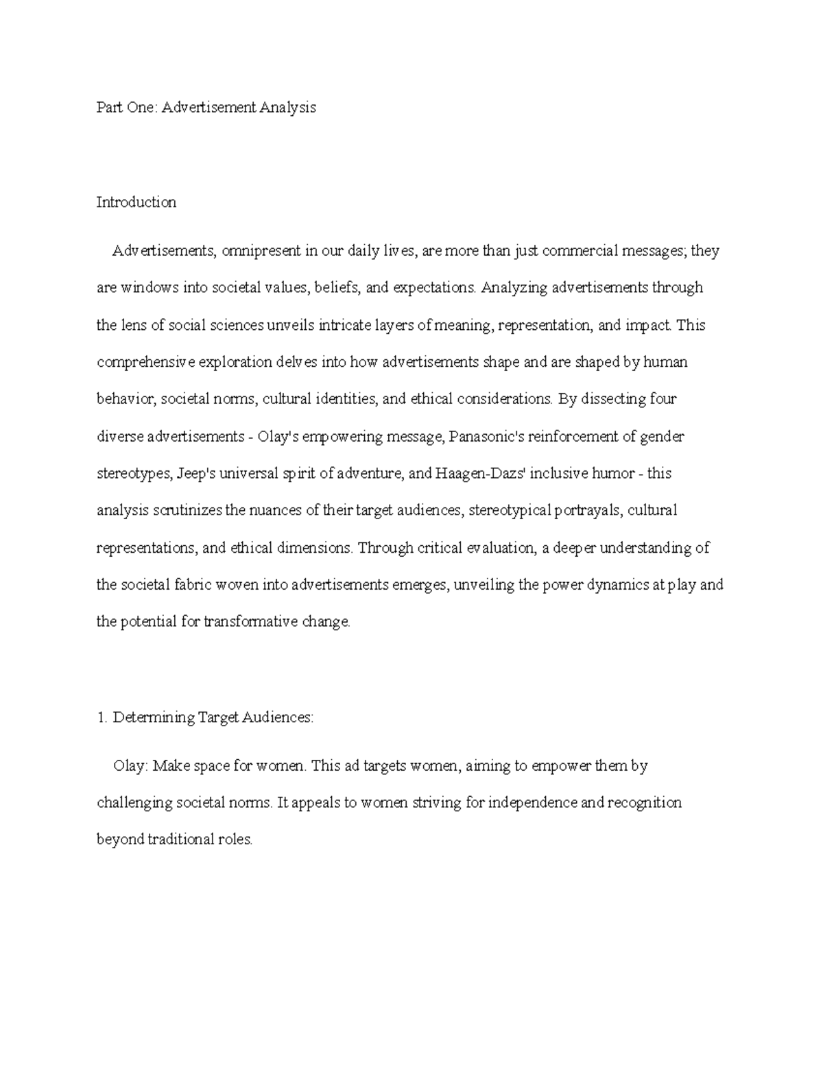 7-1 Project Project - N/A - Part One: Advertisement Analysis ...