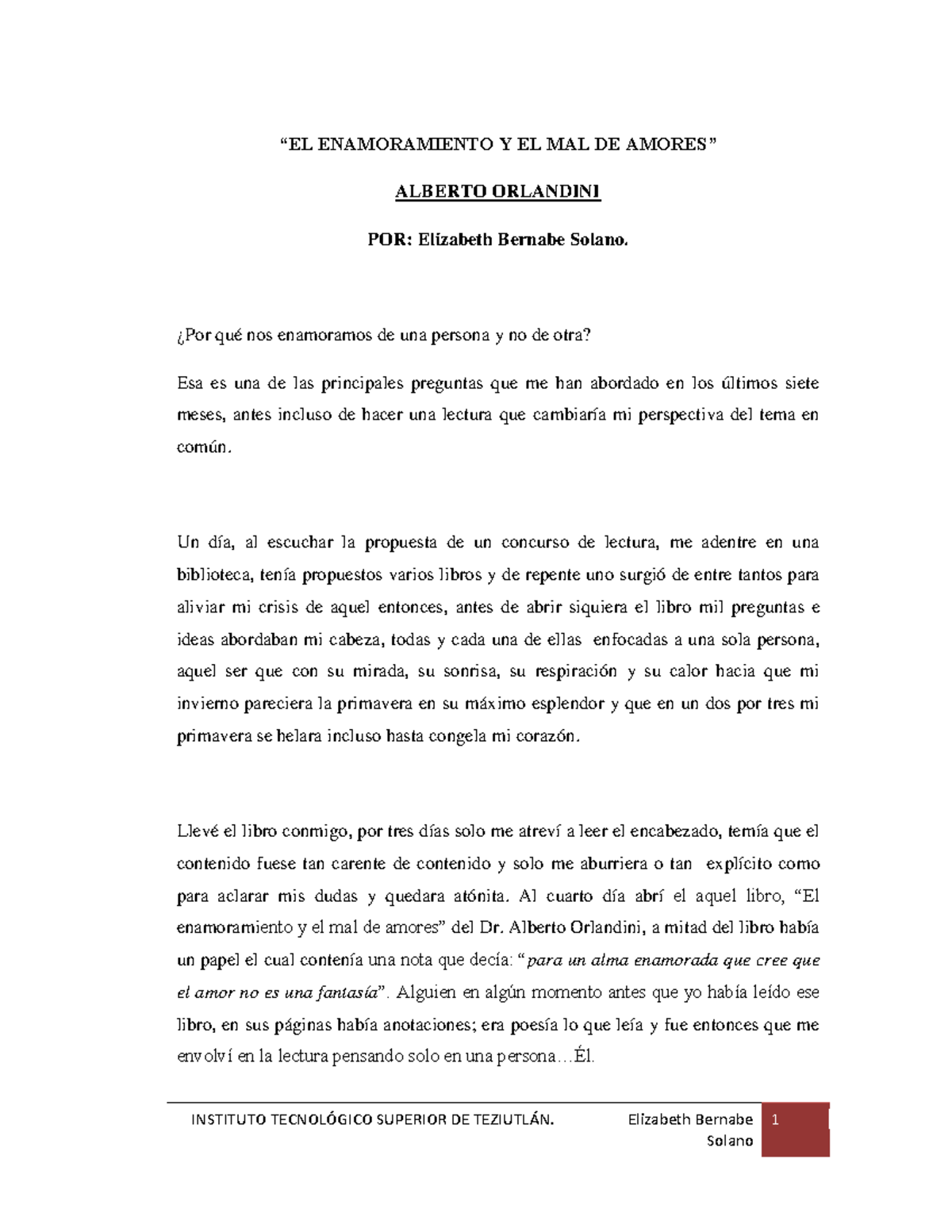 Idoc - enamoramientos - INSTITUTO TECNOLÓGICO SUPERIOR DE TEZIUTLÁN ...