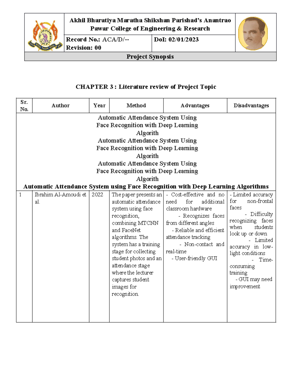 Literature review - Project final year - CHAPTER 3 : Literature review ...