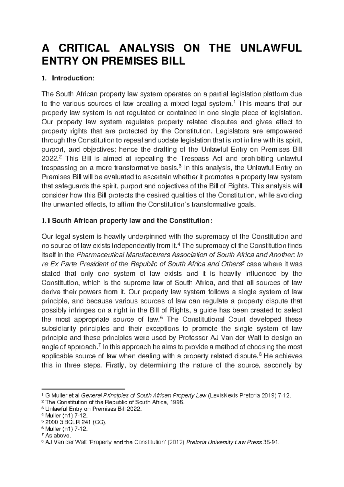 Group 42 SAR Assignment-1 - A CRITICAL ANALYSIS ON THE UNLAWFUL ENTRY ...
