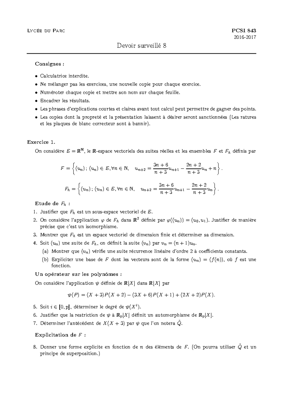 Devoir-16-enonce - Devoir-16-enonce - Lycée du Parc PCSI 843 2016- Devoir surveillé 8 Consignes ...