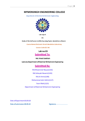 Experiment No-5 - Formation of Y bus - Experiment No.: 05 Experiment Name: Construction of Ybus ...