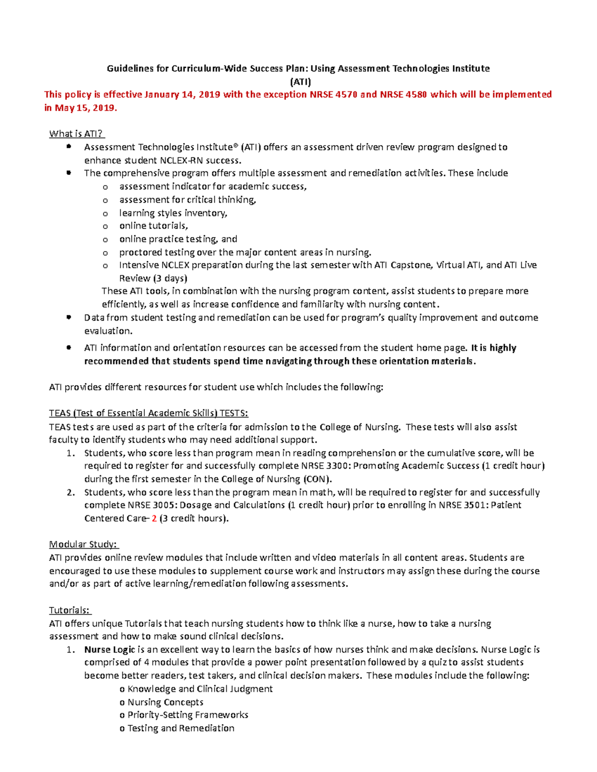 2019 01 ati policy - ATI - Guidelines for Curriculum-Wide Success Plan ...