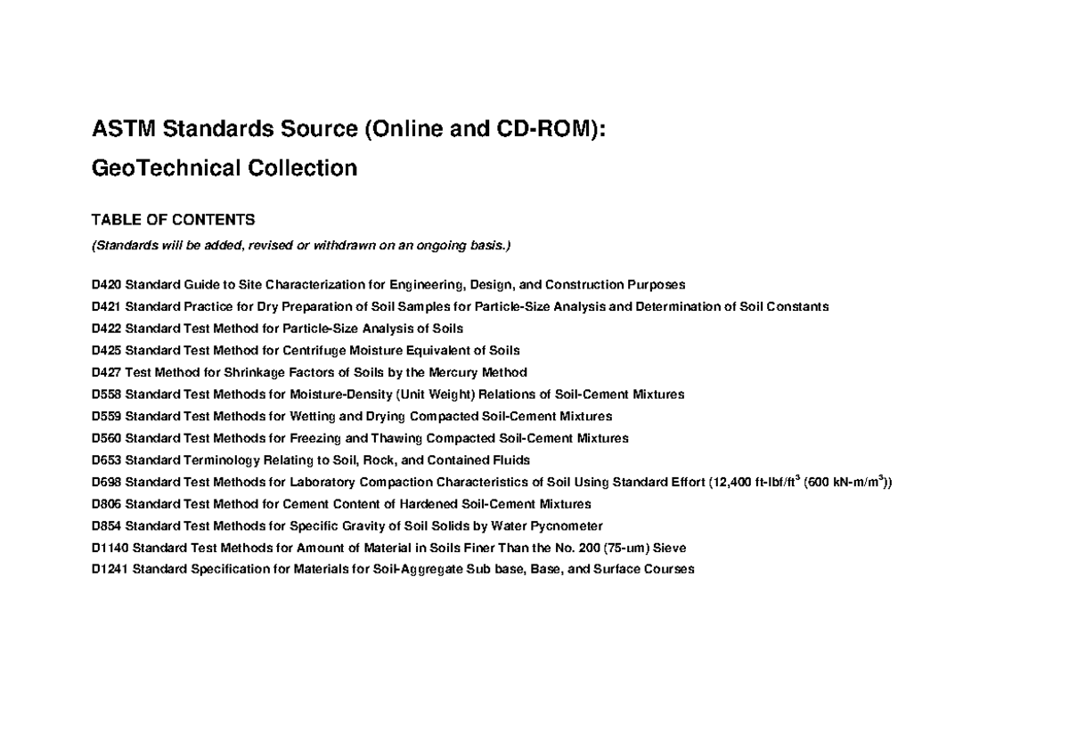 Pdfcoffee - ASTM Coade - ASTM Standards Source (Online and CD-ROM ...