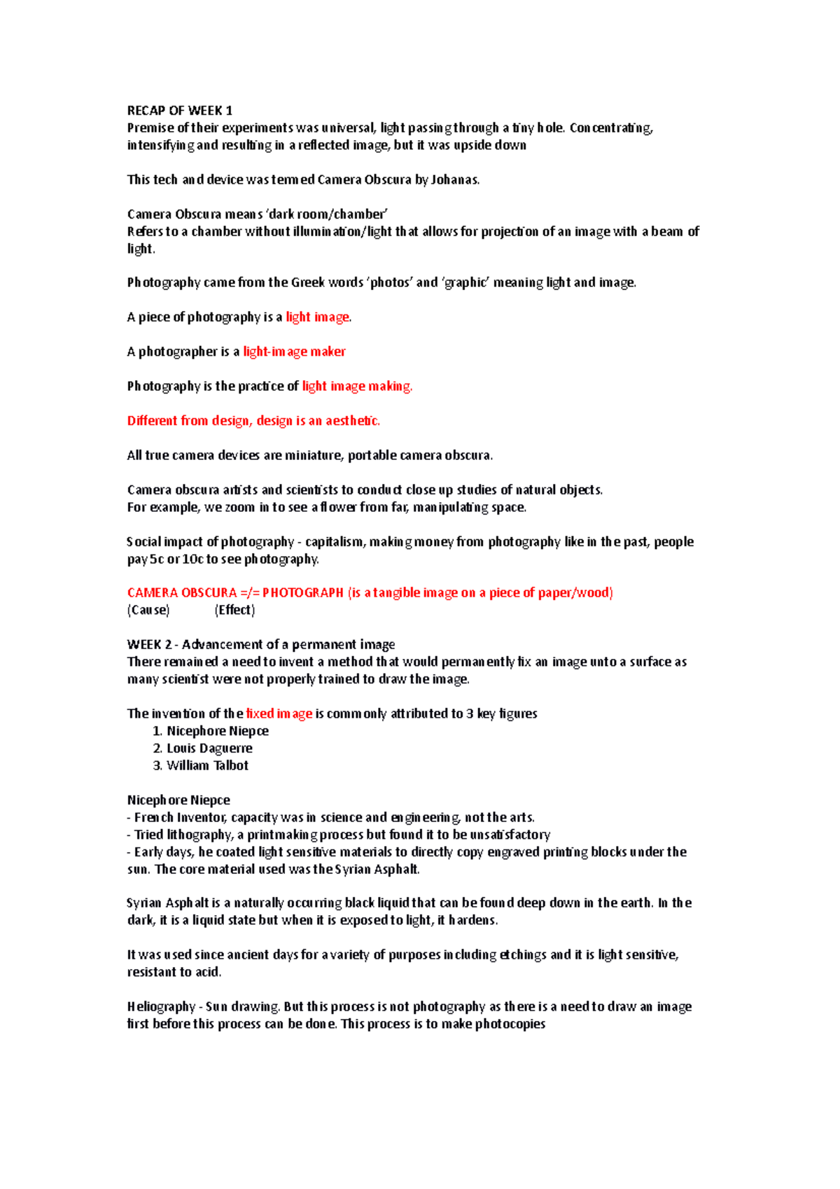 Week 1 and 2 - Personal notes for own references in order to better ...