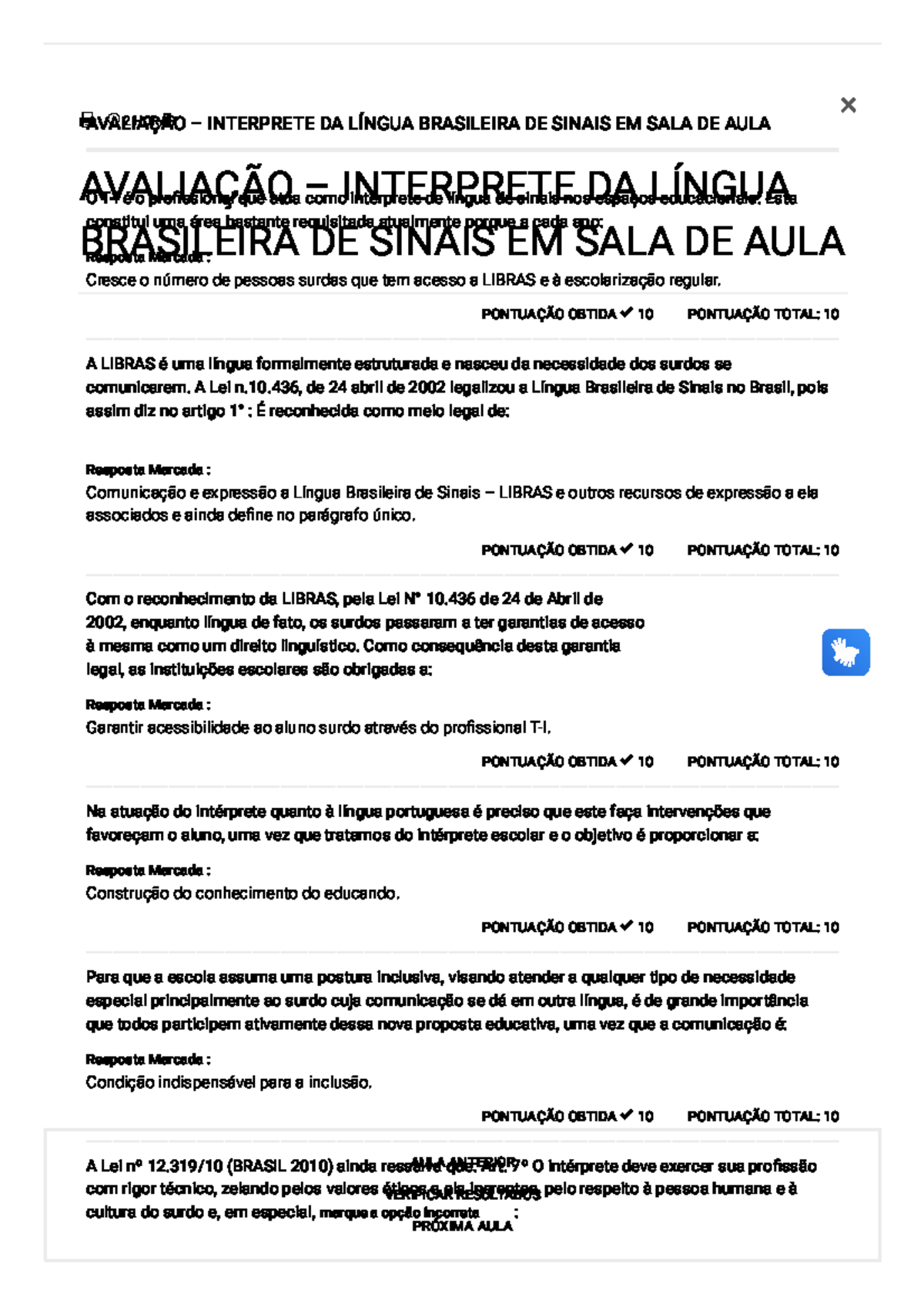 Prova libras - 2 HORAS AVALIAÇÃO – INTERPRETE DA LÍNGUA BRASILEIRA DE ...