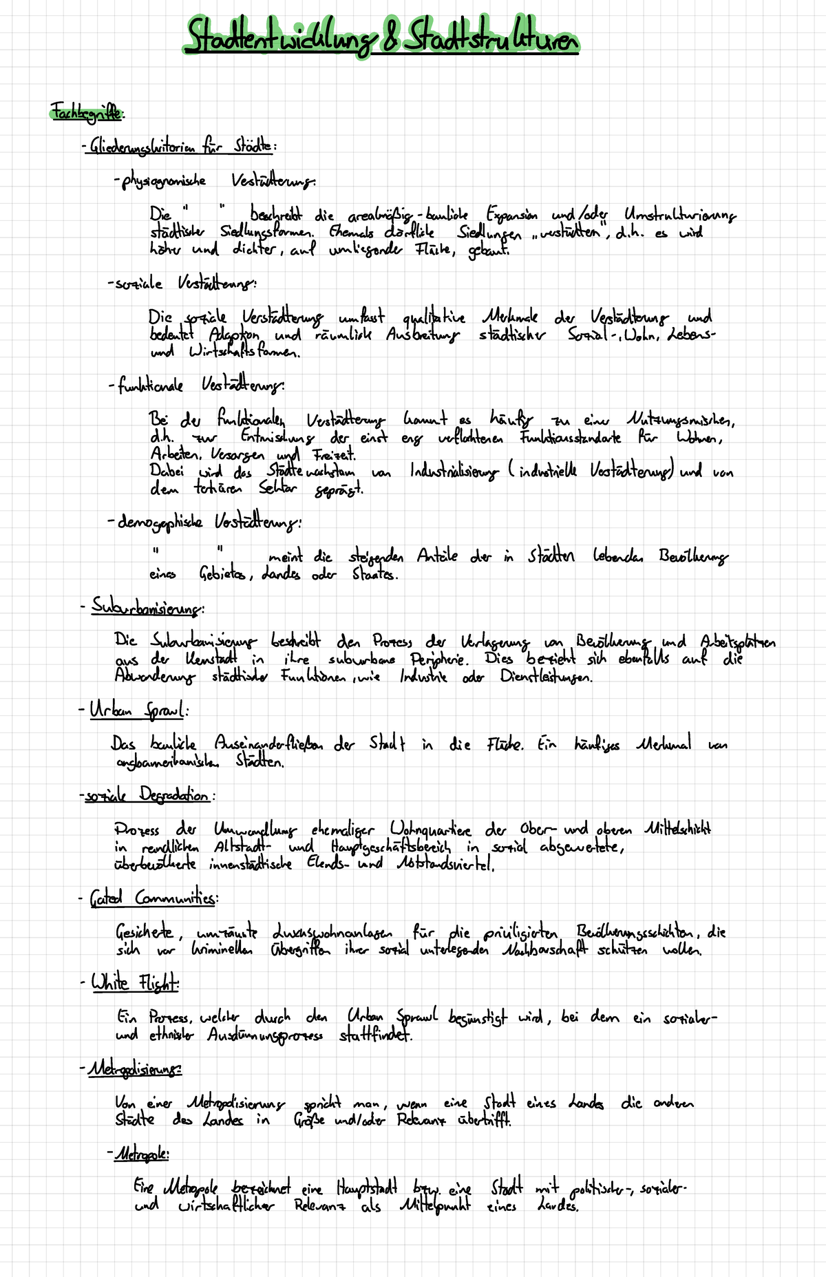 3. Stadtentwicklung und Strukturen - Stadtentwicklung & Stadtstrukturen ...