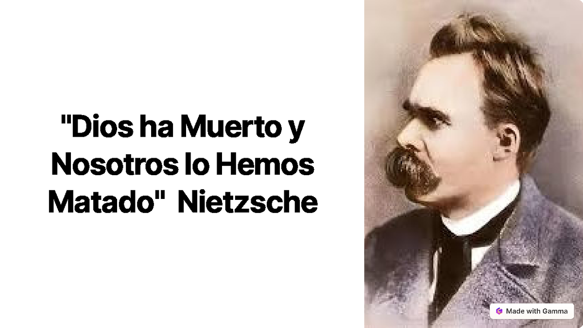 Dios ha muerto Nosotros lo hemos matado Nietzsche - "Dios ha Muerto y ...