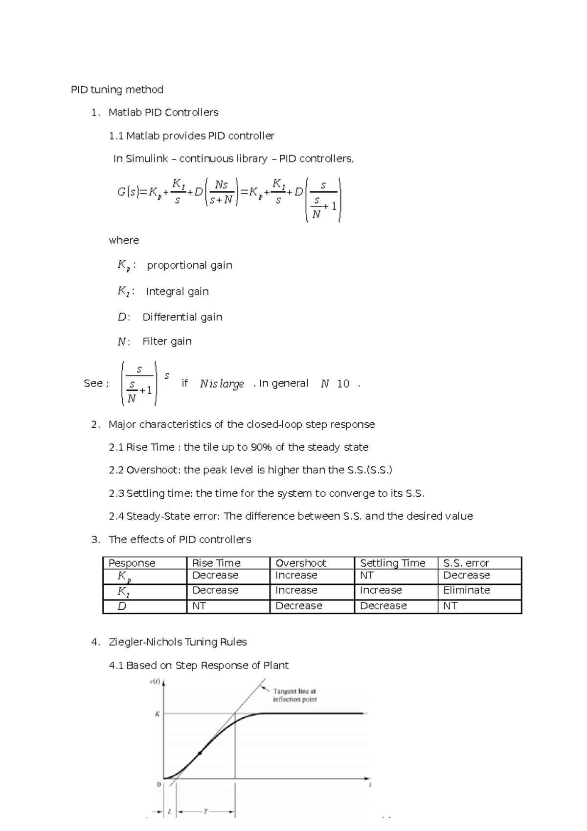 Week 5 PID tunning - best - PID tuning method 1. Matlab PID Controllers ...