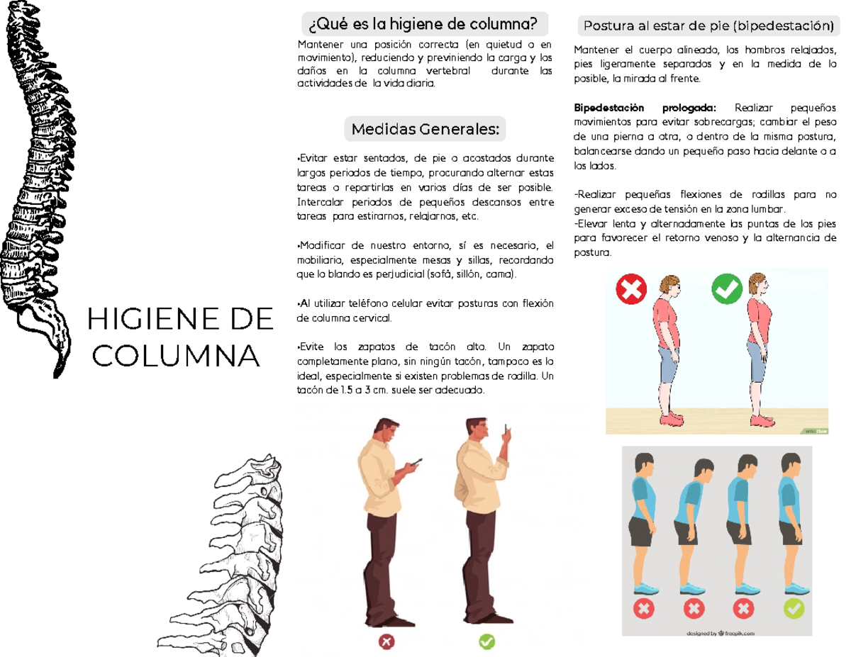 Folleto higiene de columna-mío - Mantener una posición correcta (en ...