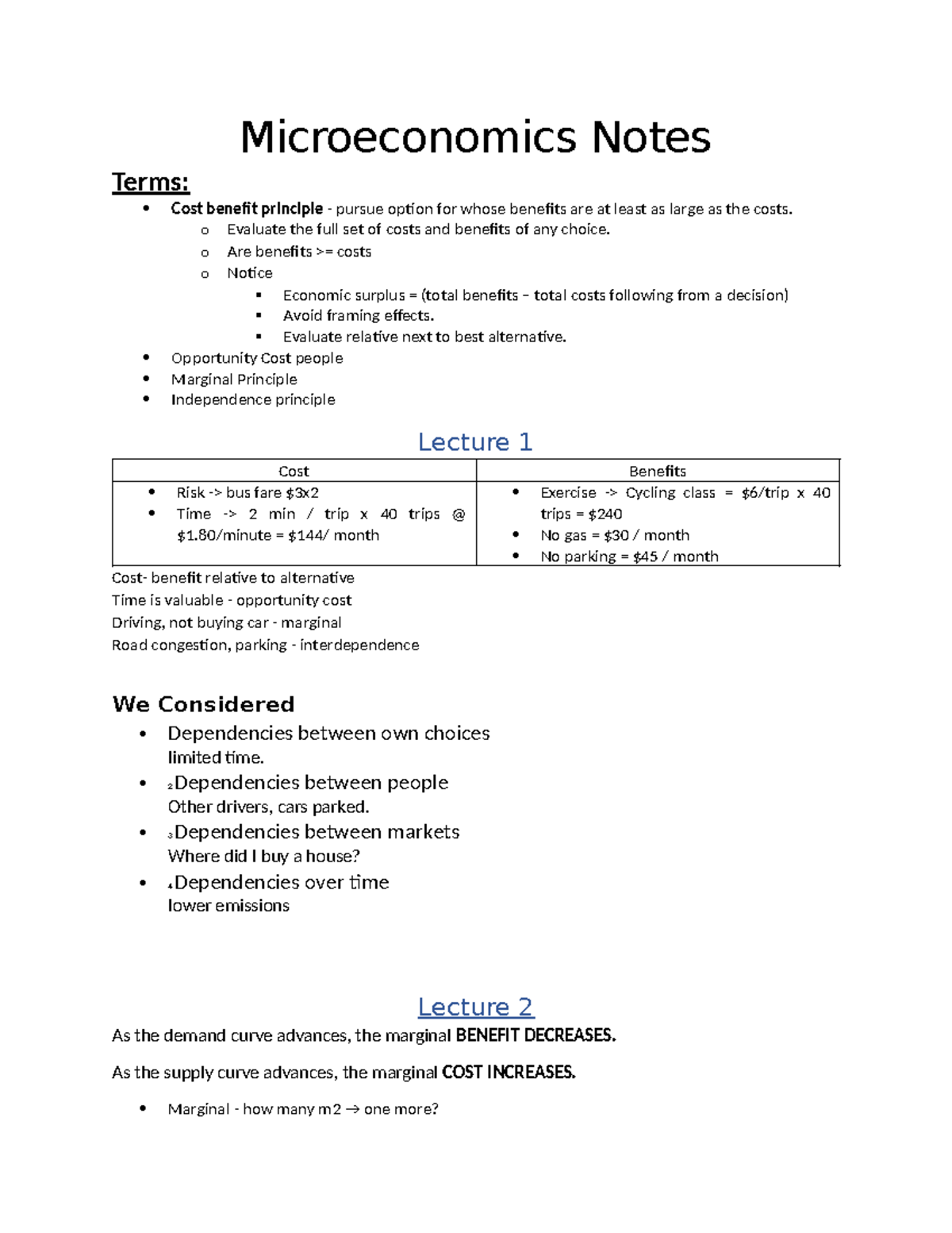 Microeconomics Notes - Every important equation and piece of info from ...