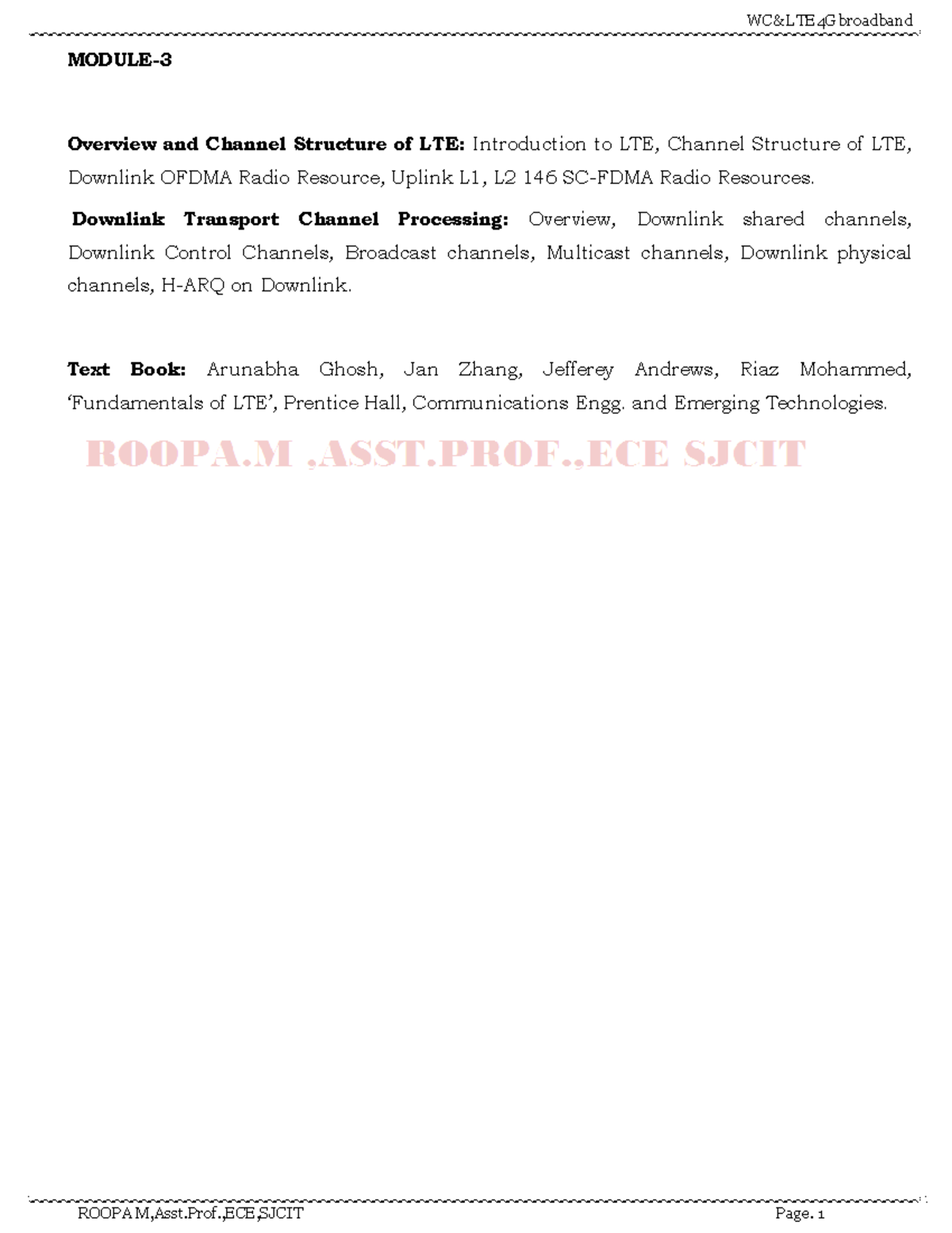 LTE Module 3 - MODULE- Overview and Channel Structure of LTE ...