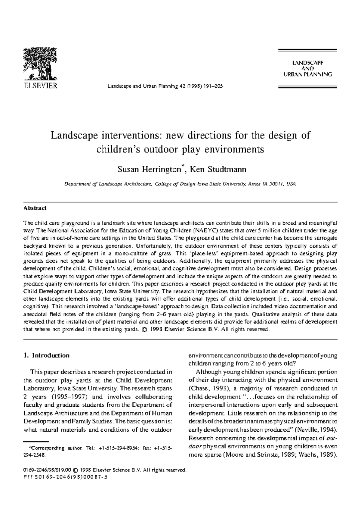 Landscape interventions new directions for the design of Herrington ...