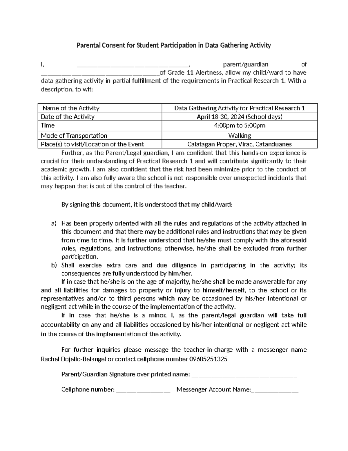 Waiver - kcqcqoe - Parental Consent for Student Participation in Data ...