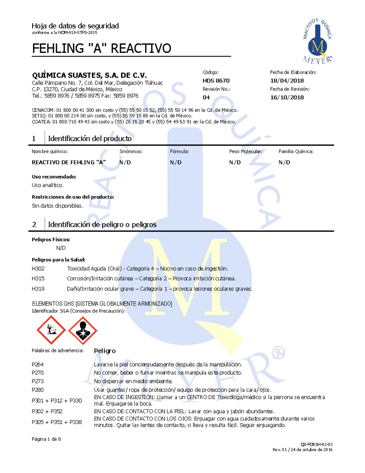 91-Fehling-A - fehlinh - conforme a la NOM-018-STPS- FEHLING "A ...