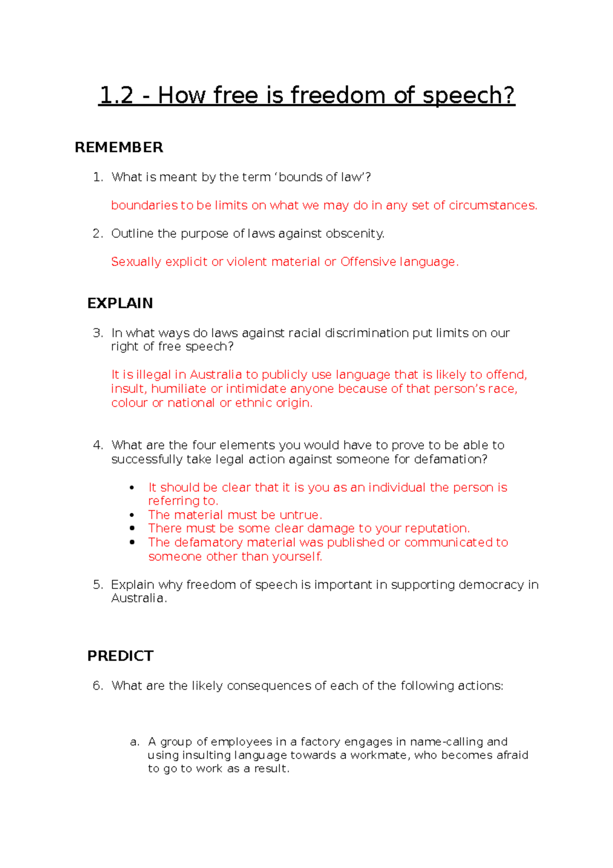 1.2 - How free is freedom of speech - ITAL 361L - Studocu