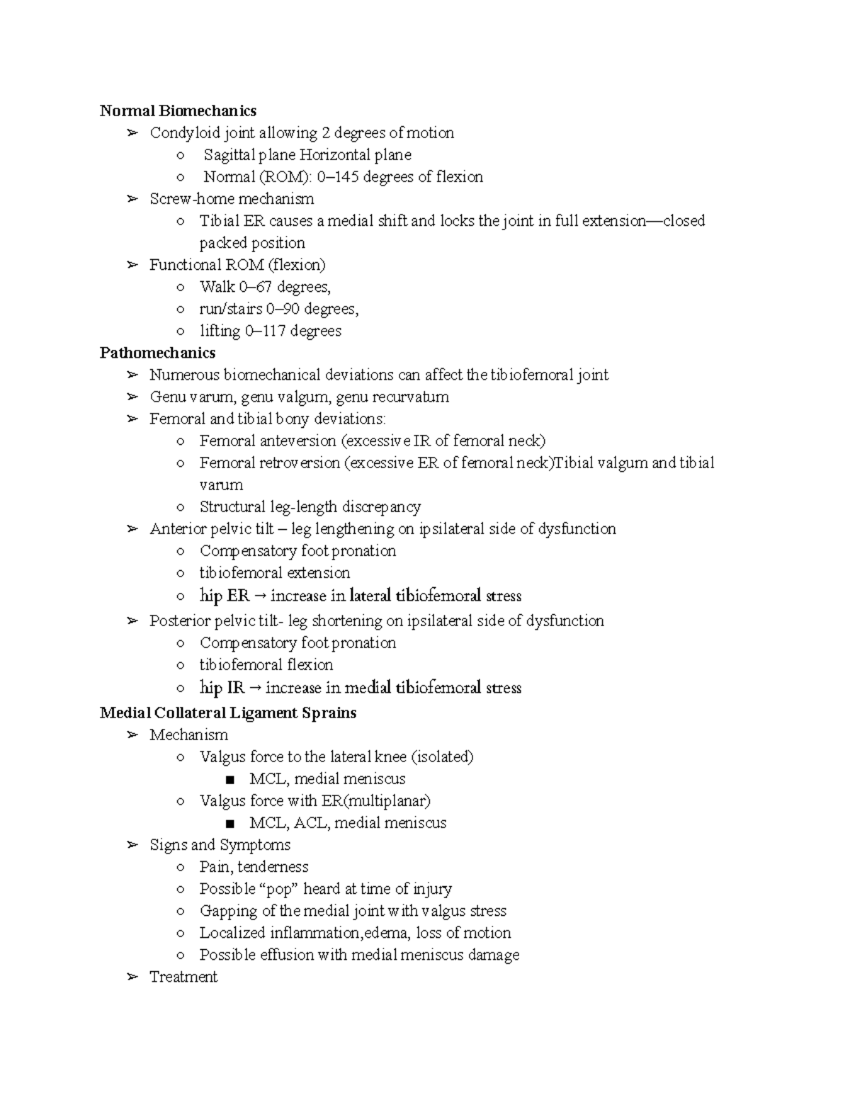 15 Therex - Lecture notes 1 - Normal Biomechanics Condyloid joint ...