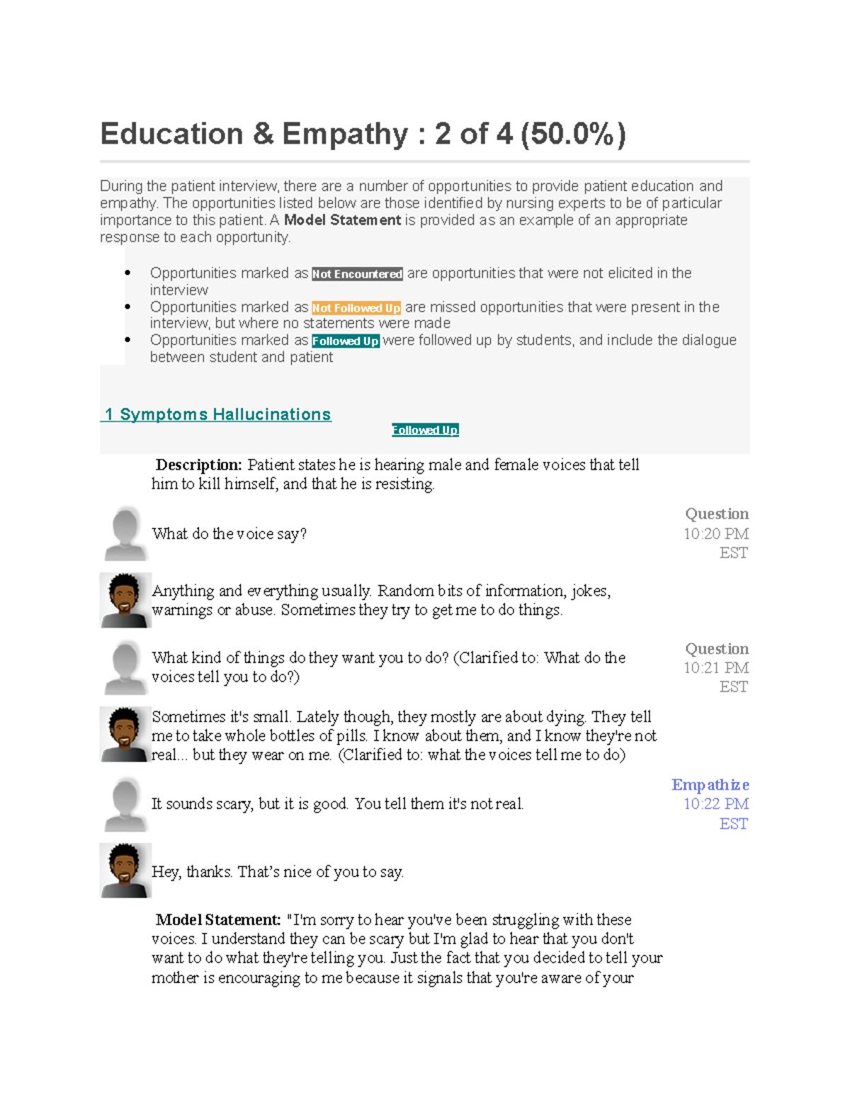 Education and empathy SH schizo - Education & Empathy : 2 of 4 (50% ...