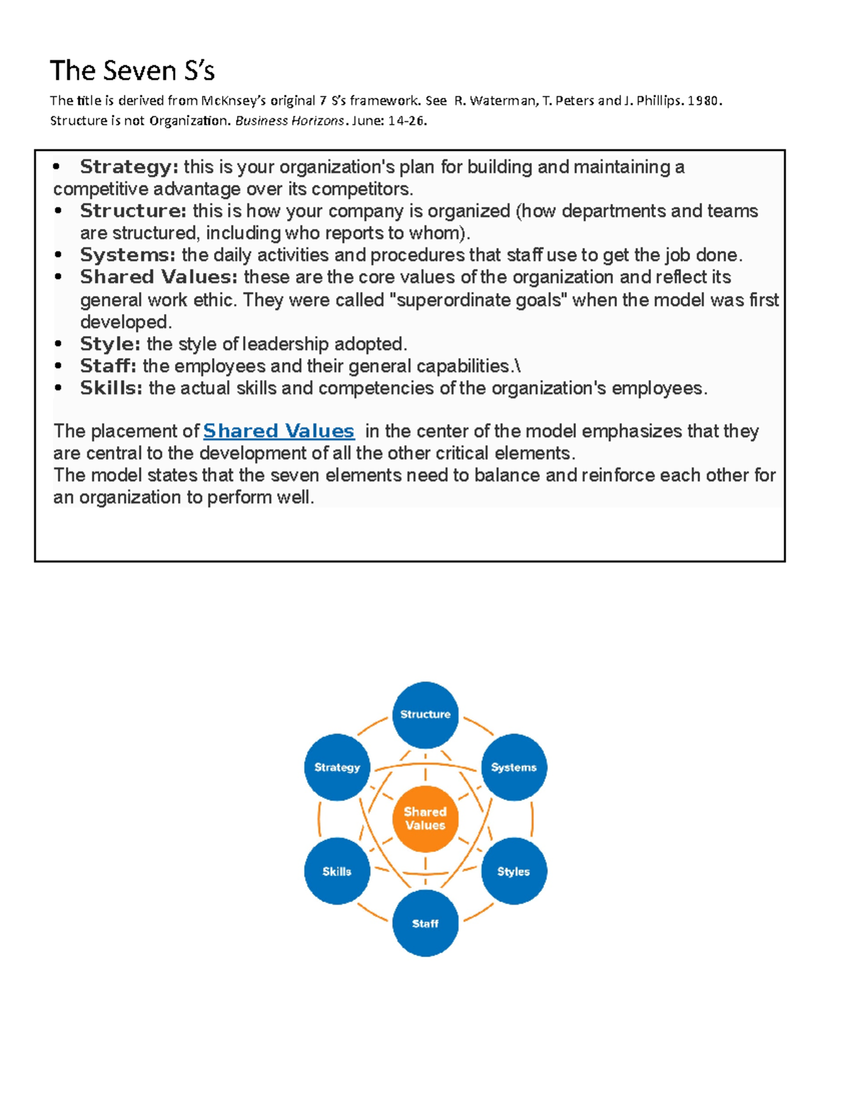 Seven s's +pfeffer(1) - Lecture Notes - The Seven S’s The title is ...