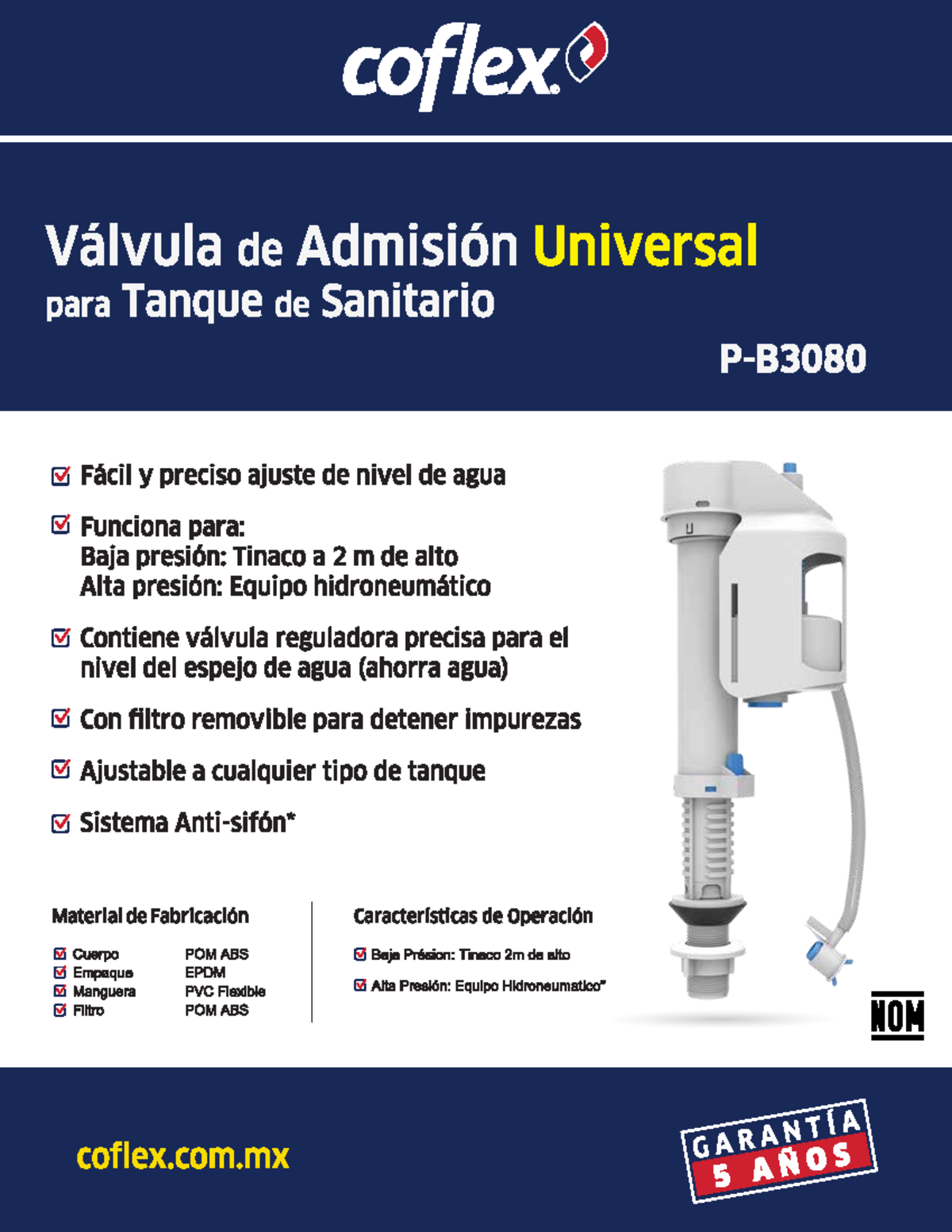 Valvula DE Admision - ficha técnica - coflex Válvula de Admisión ...