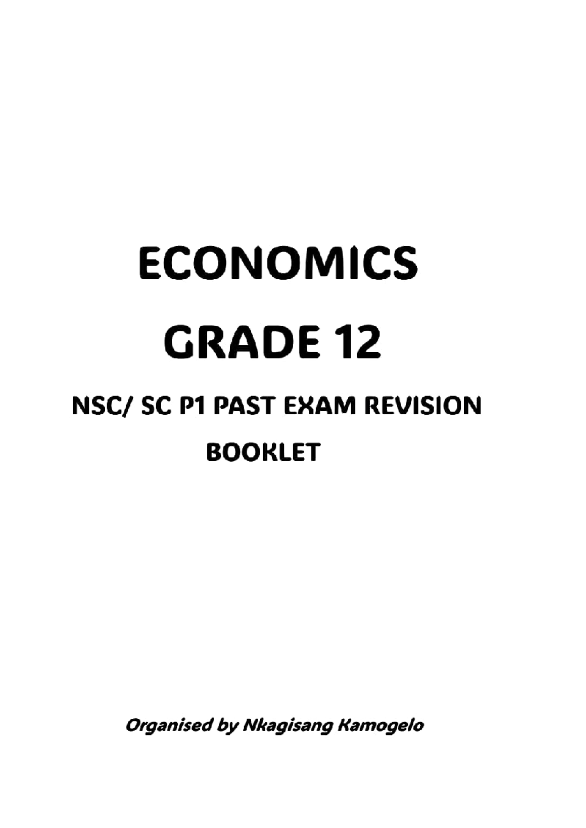 Economics Grade 12 LONG QUIZ - Studocu