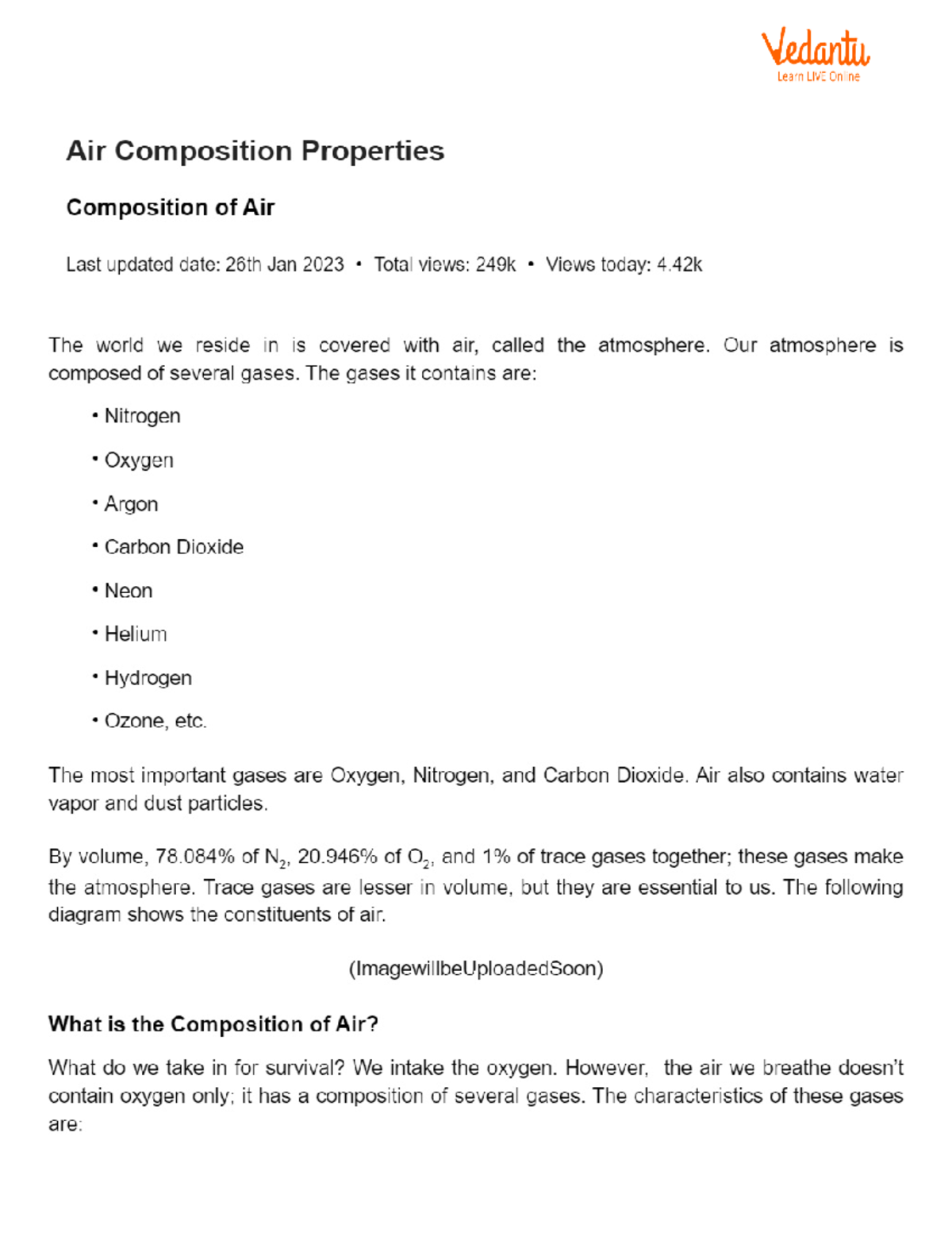 Air Composition Properties - B.tech CSE - Studocu