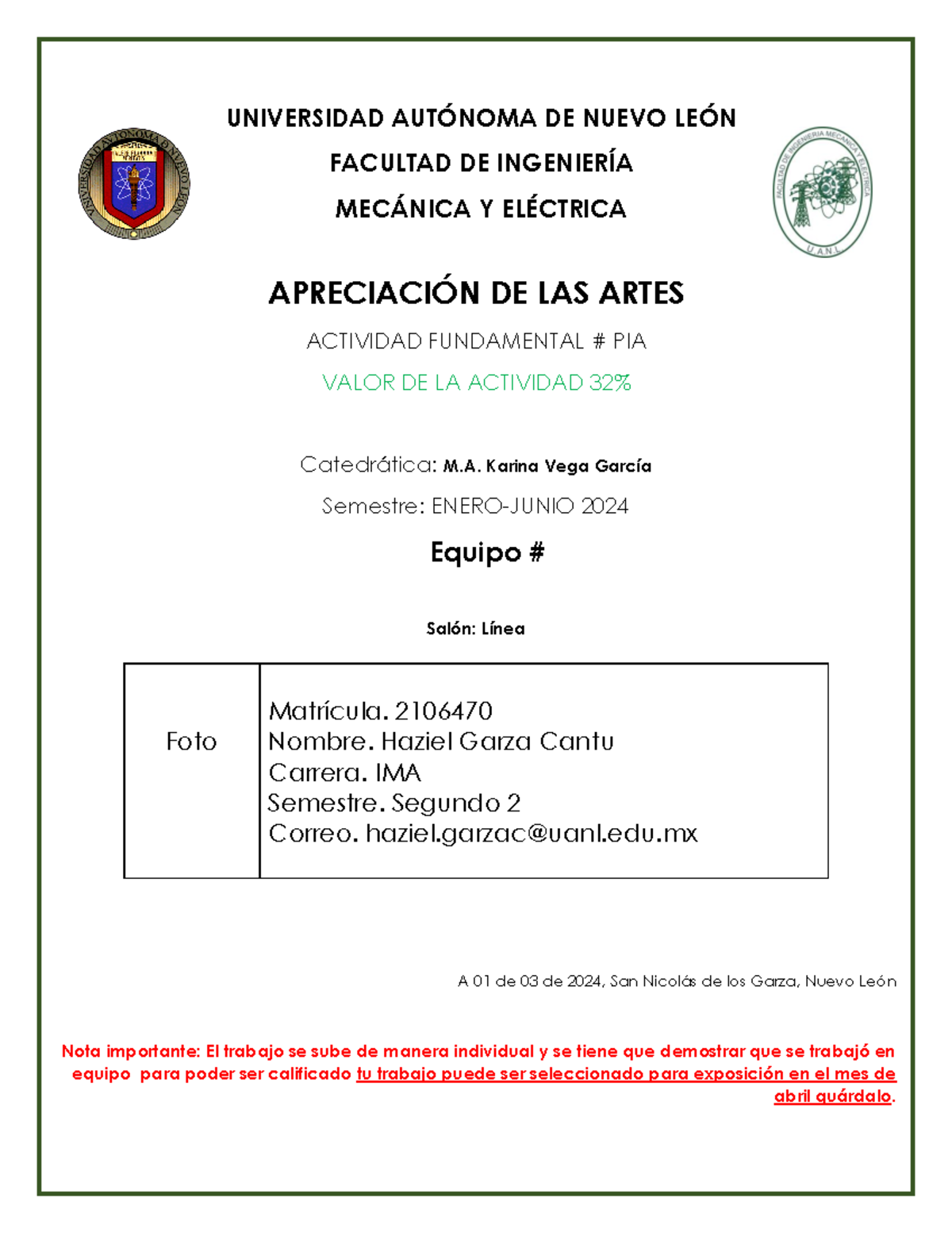 AF3. PIA HGC 2106470 - tarea para practicar super buena - UNIVERSIDAD ...