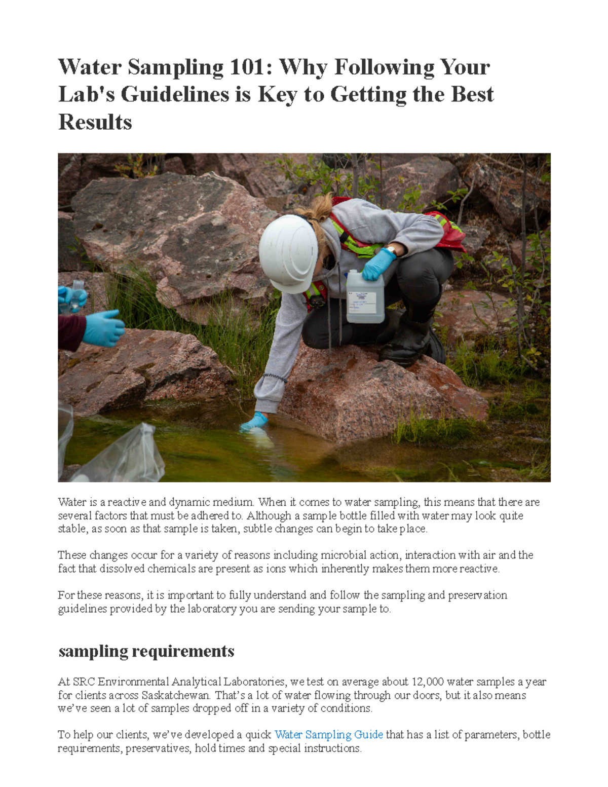 Water Sampling 101 Why Following Your Lab's Guidelines is Key to ...
