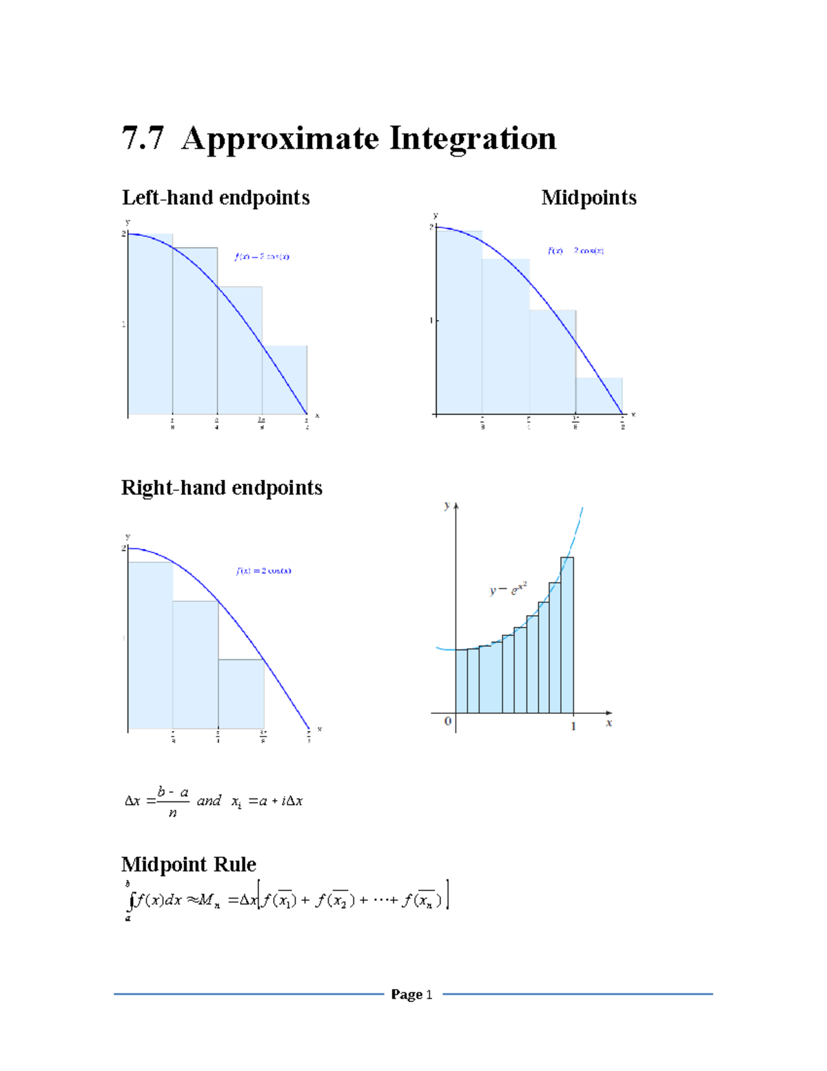 7 - Ms. Bony Tighe - 7 Approximate Integration Left-hand endpoints ...